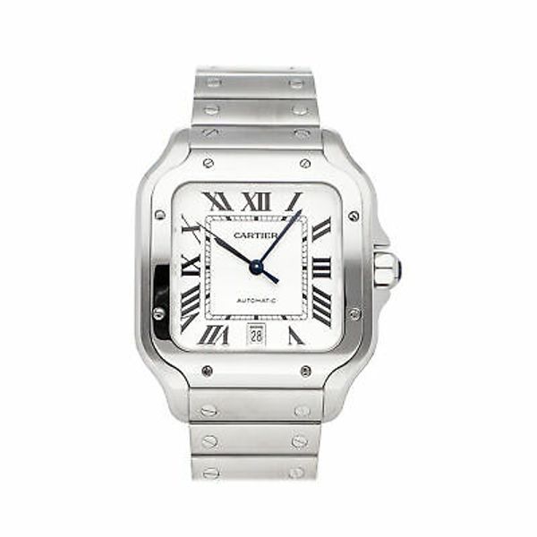Cartier Santos de Cartier Large Model Auto Steel Mens Bracelet Watch ...