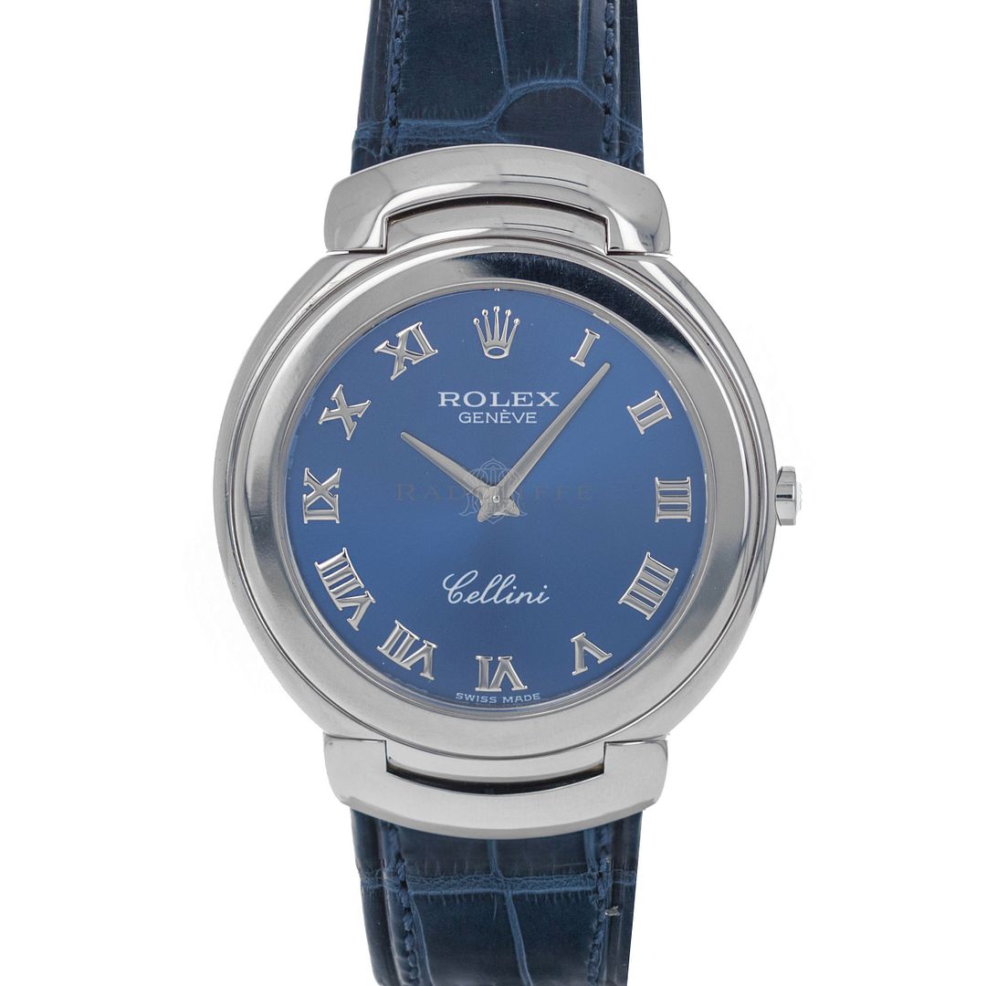 FS- Rolex 6623 Cellini Blue Roman 18Kt W White Gold Box/Papers ...