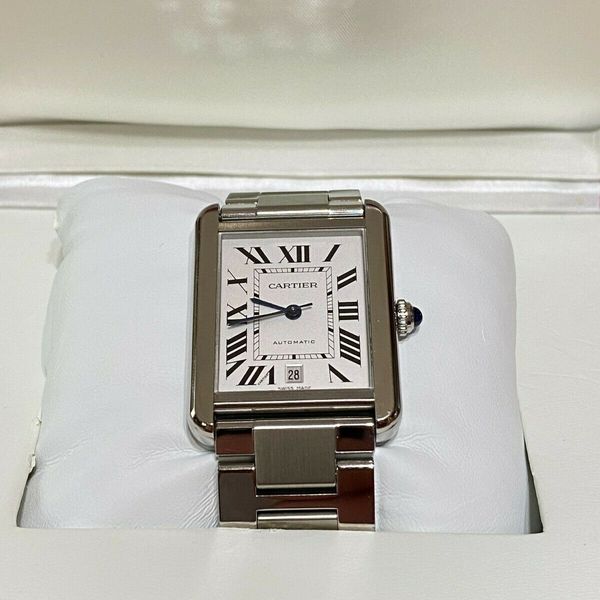 Cartier Tank Silver/White Women's or Men's Watch | WatchCharts Marketplace