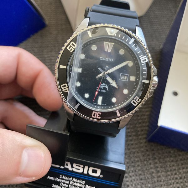 CASIO MDV106-1AV Mens DURO 200M Black Resin Strap w Date Analog Sport ...