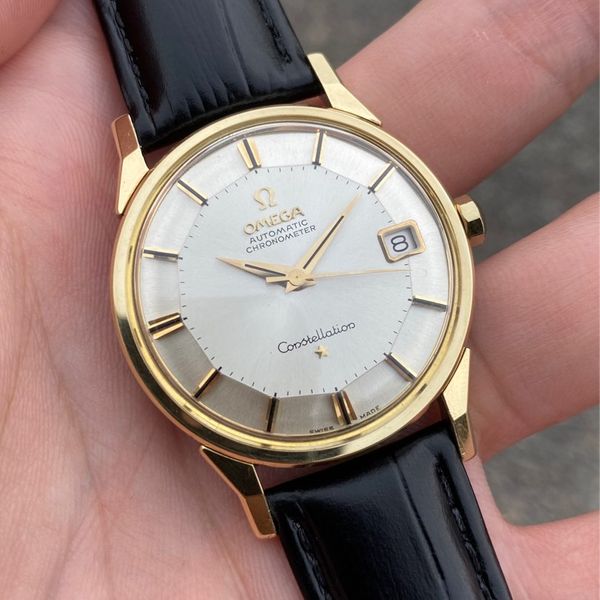 Xmas????Minty Omega Constellation Gold Pie Pan Dog-Legged Lugs - Ref. 168.005 Two-Tone Date ...