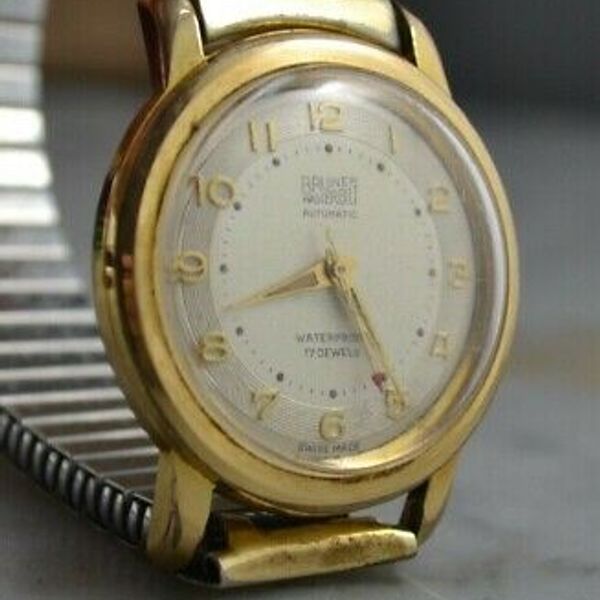 Vintage BRUNER MASTERBILT AUTOMATIC Swiss 17J 1950s MEN'S WRISTWATCH ...
