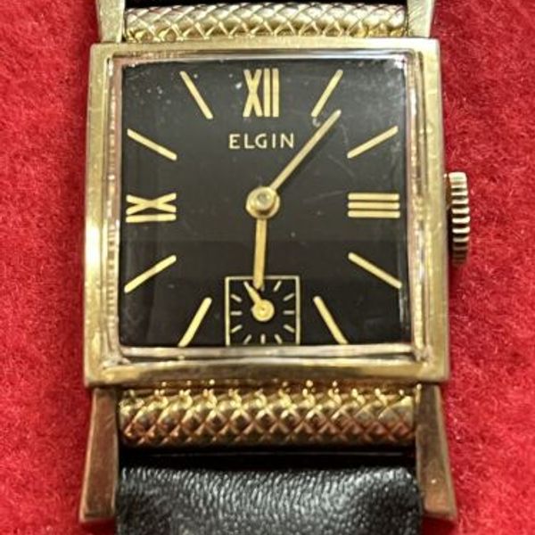 Vintage 1950's Men's Elgin 19j 13/0s Adjusted to Position Wristwatch ...
