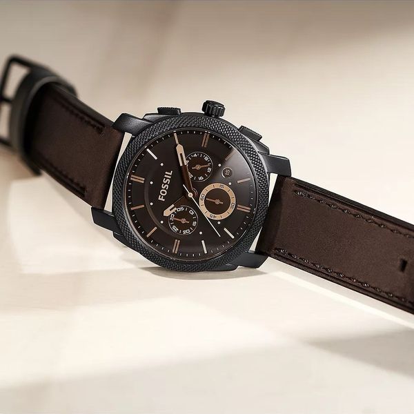 Fossil Machine Chronograph Brown Leather Dial Men's Watch FS4656 ...