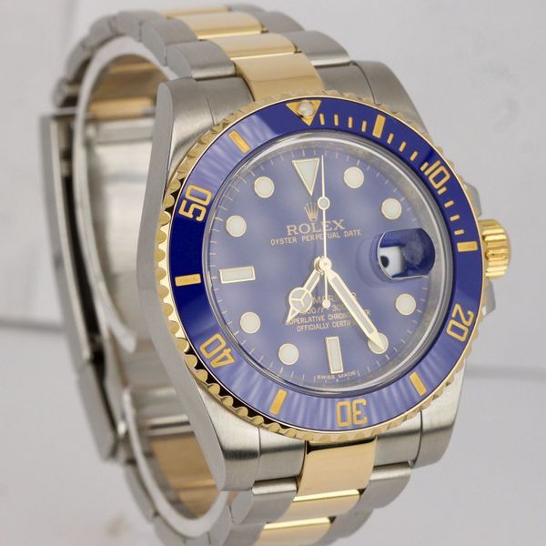 FS: 2013 Rolex Submariner Ceramic 116613 LB Two-Tone Gold Blue Watch ...