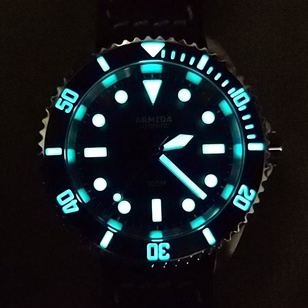 SOLD: ARMIDA A2 500m Diver Miyota 9015 blue with Date LNIB Full Kit ...