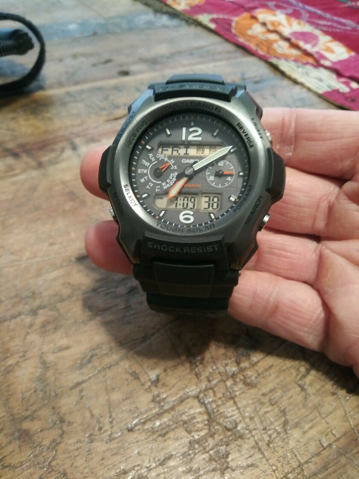 Casio G Shock Solar GW-2500B-1A Aviator Radio Controlled Alarm Mens ...