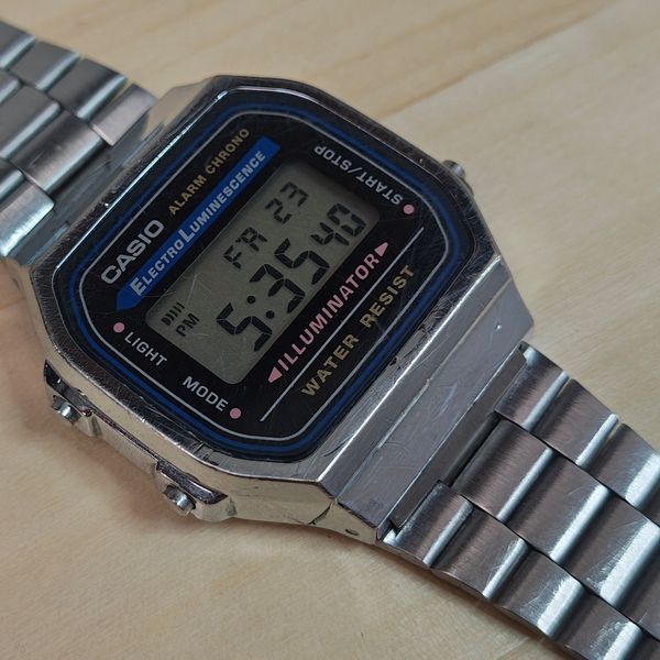 Casio A168 Digital Watch Electro Luminescence Alarm Chrono New Battery ...