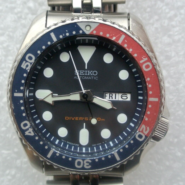 Seiko SKX175 -7S26-0029 Men's Diver Watch - RARE !! Singapore Black ...