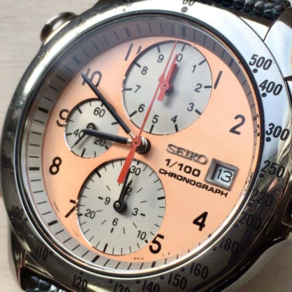 Rare Vintage SEIKO 1/100 Chronograph Speedmaster 7T52-6A10 Quartz Men’s Watch | WatchCharts ...