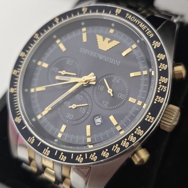 Emporio Armani AR-6088 Men's Chronograph Watch, Two-Tone, Boxed AR6088 ...