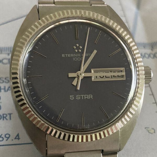 ETERNA-MATIC 1000 5 STAR Automatic Day Date T Swiss T Made All Steel ...