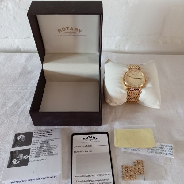 Rotary Gents Wristwatch GB77971/03 Gold Link Bracelet Date Window ...