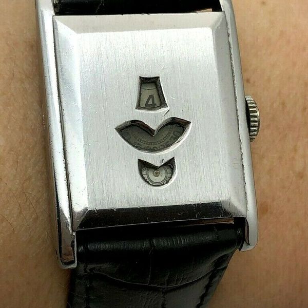 Rare ROLEX 1930's Marconi Digital Jump Hour Manual Wind Fully Working ...