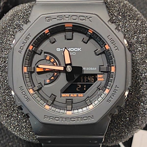 CASIO GA-2100-1A4ER 45mm Carbon Fiber Case with Black Plastic Band NEW ...