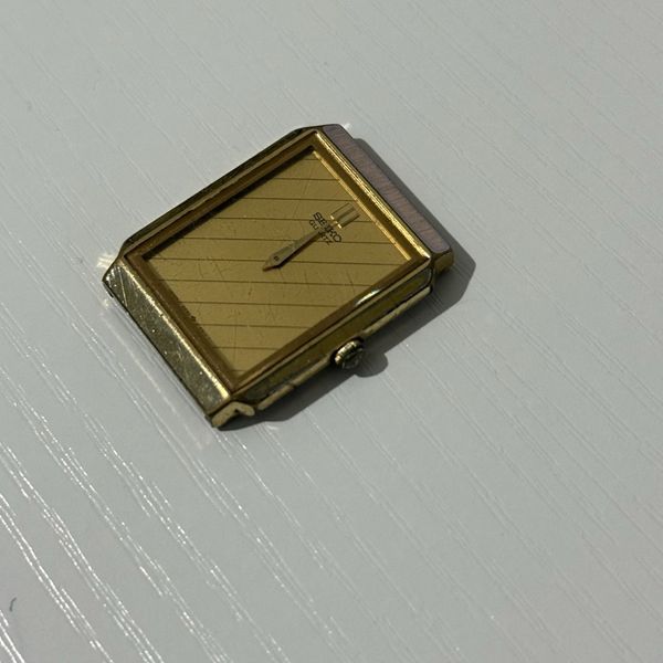 Vintage Seiko Watch Men 26mm Gold Dial Gold Tone Tank Style Spares or Repairs GU | WatchCharts ...