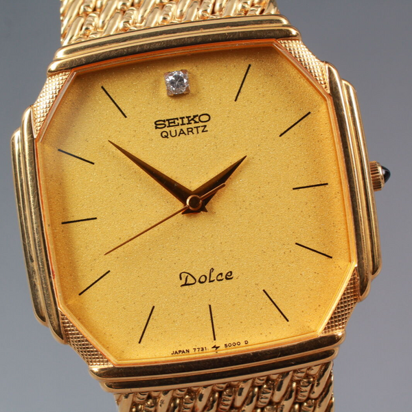 Vintage[MINT] Seiko Dolce Quartz 7731-5000 Gold Plated Diamond From JAPAN | WatchCharts Marketplace