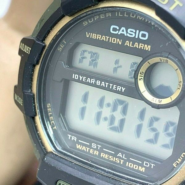 Casio Men's Watch TRT110H Digital Quartz Green Black Resin Sport ...