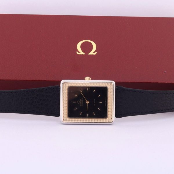 Omega Pave Dâ Or Deville TANK Men's Watch - Solid Gold Bezel -Automatic ...