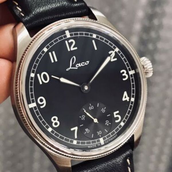 Laco 862105 Bremerhaven German Navy Men’s Manual Wind Deck Watch Black ...