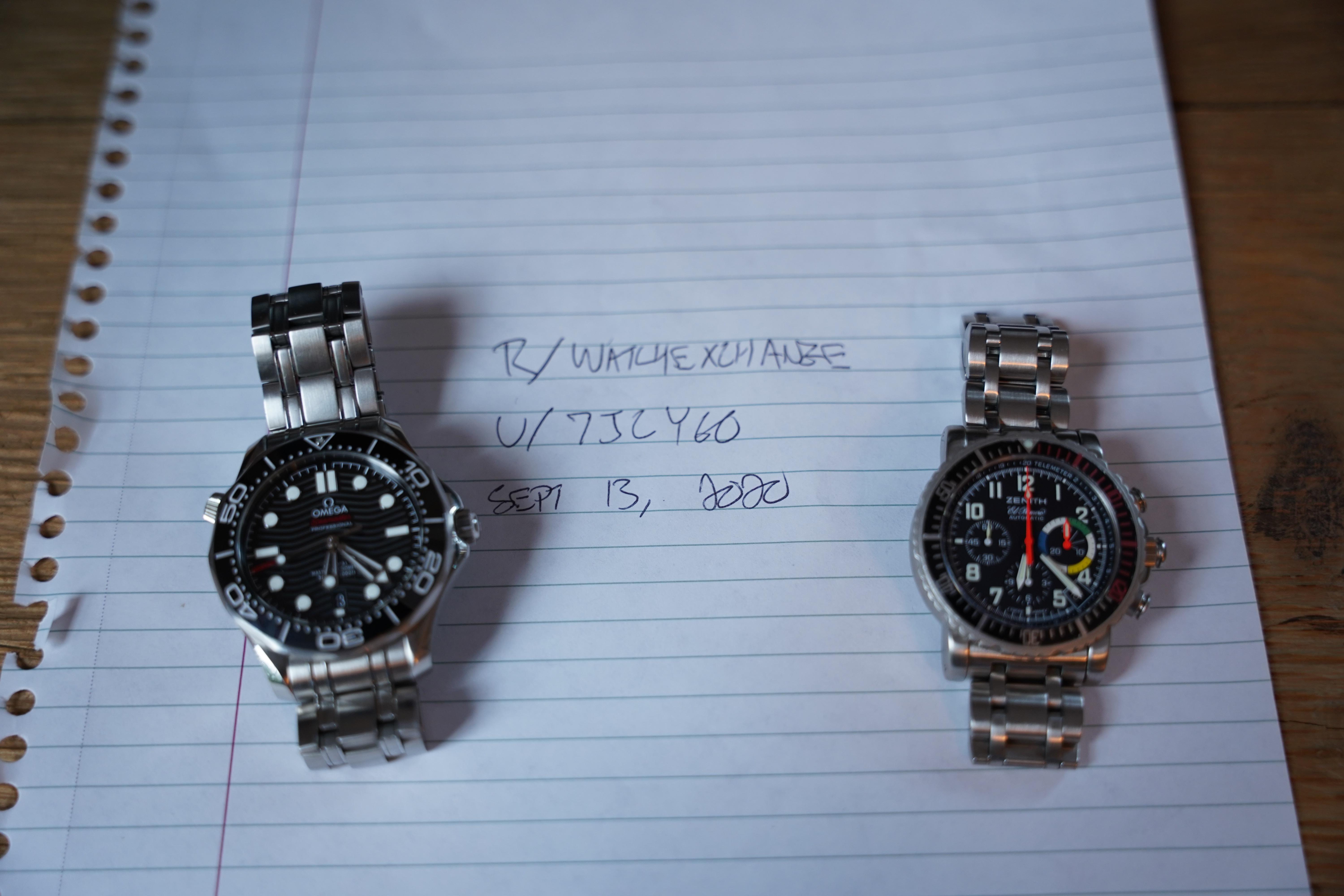 [WTS] Omega Seamaster Diver 300M and Zenith Rainbow Flyback El Primero ...