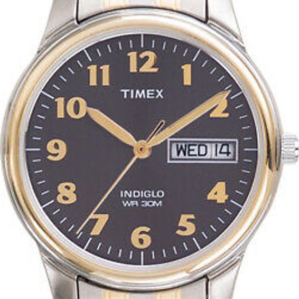 Timex Men's | Black Dial Two-Tone Case Stainless Steel | Dress Watch ...