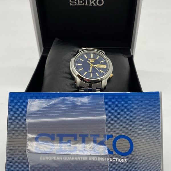 Seiko 5 SNKL79K1 Men's Automatic 38mm Stainless Steel Blue Dial Day ...