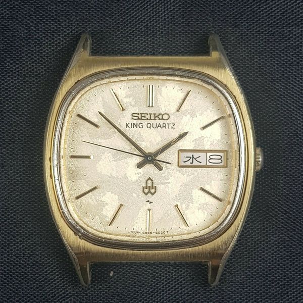 Seiko King Quartz 5856-5020 Gold & Elgin Deluxe President Gold Diamod ...