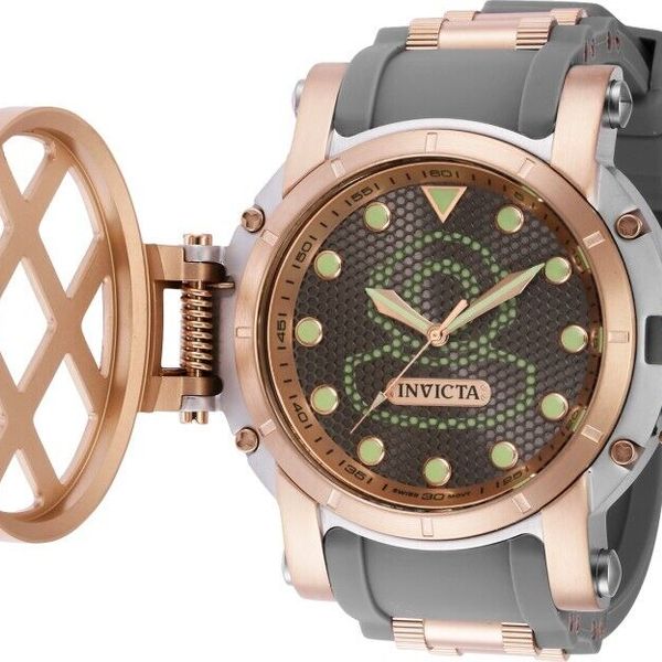 Invicta Pro Diver Men's Black Dial Rose Gold Bezel Quartz Open Case ...