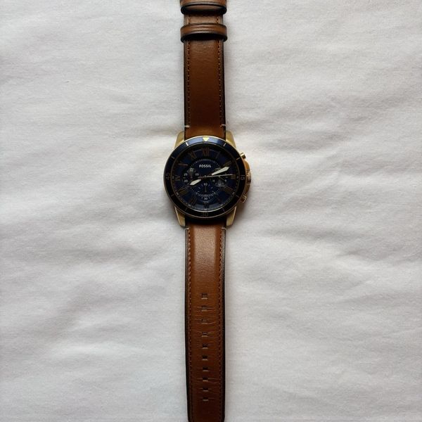 Fossil FS5268 Grant Blue Dial Menâ s Watch | WatchCharts Marketplace