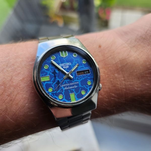 Vintage 1983, BLUE, SEIKO 5 MOD DIAL Men's Automatic Day/Date Watch ...