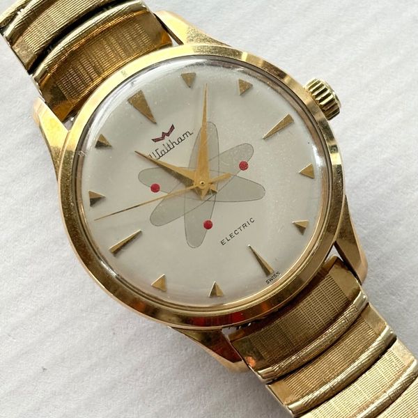 Vintage Waltham Electric Atomic Landeron 4750 Gold Wrist Watch ...
