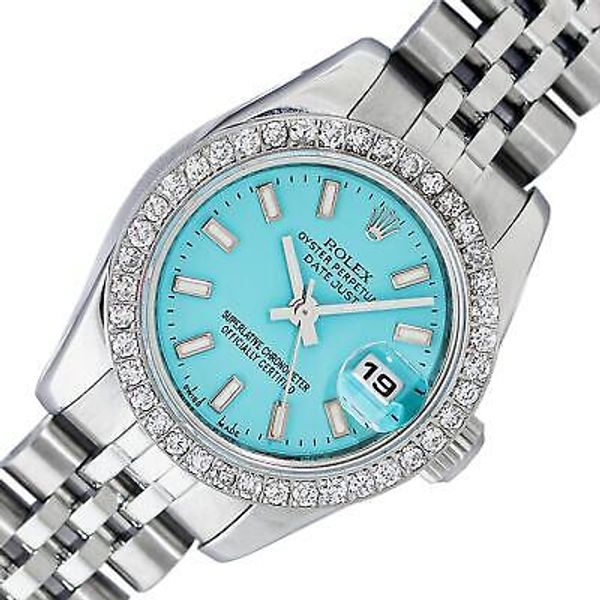 Rolex Ladies Datejust 179174 Steel and 18 karat Gold Tiffany Blue ...