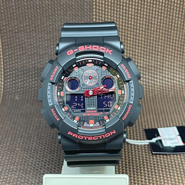 Casio G-Shock GA-100BNR-1A Ignite Red Black Style Analog Digital Men's ...