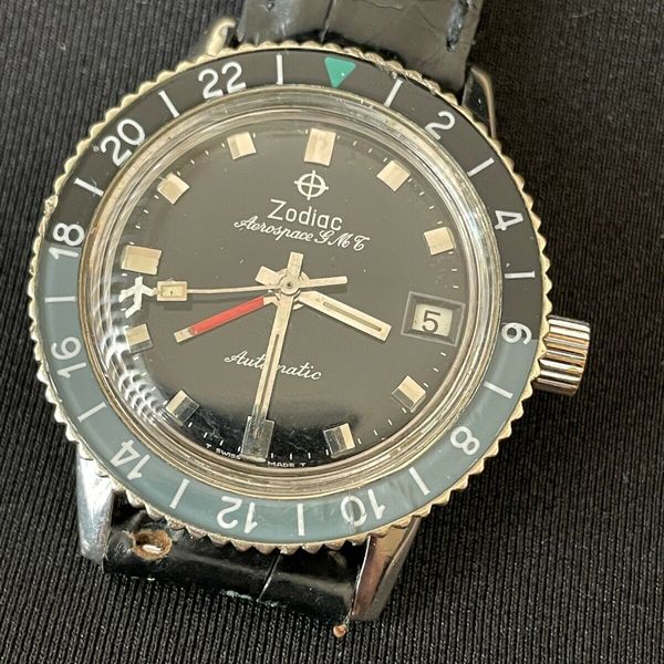 1960's Zodiac Aerospace GMT Auto Dive 24Hr Bezel - Fine Condition N/R ...