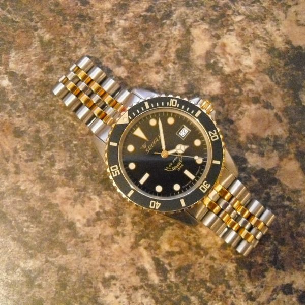 Squale 1545 20 atmos quartz, two tone, Tag Heuer 1000 case, NOS, with ...