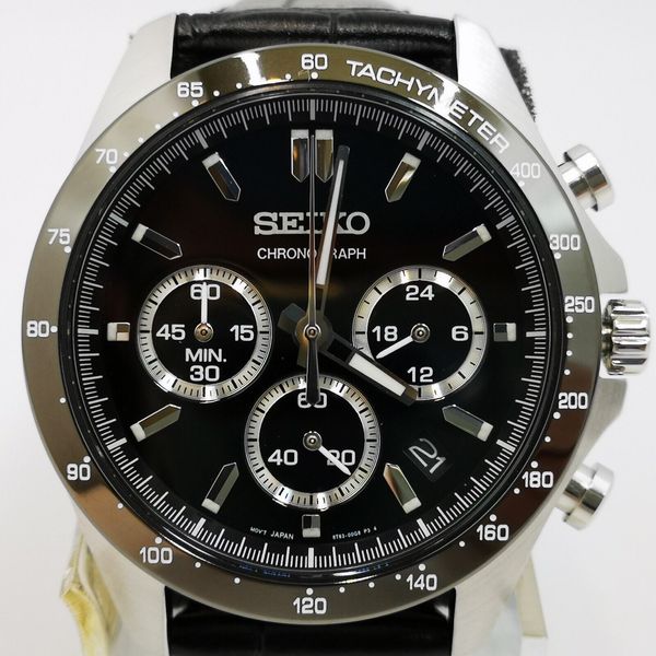 SEIKO Spirit SBTR021 Black Chronograph Quartz Leather band Men Watch New in Box | WatchCharts ...