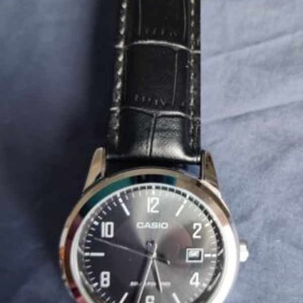 CASIO solar powered analogue watch - mtp-vs01 5493 black silver ...