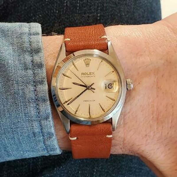 Vintage 1961 ROLEX Oysterdate Precision Ref: 6694 35mm Classic Gents ...