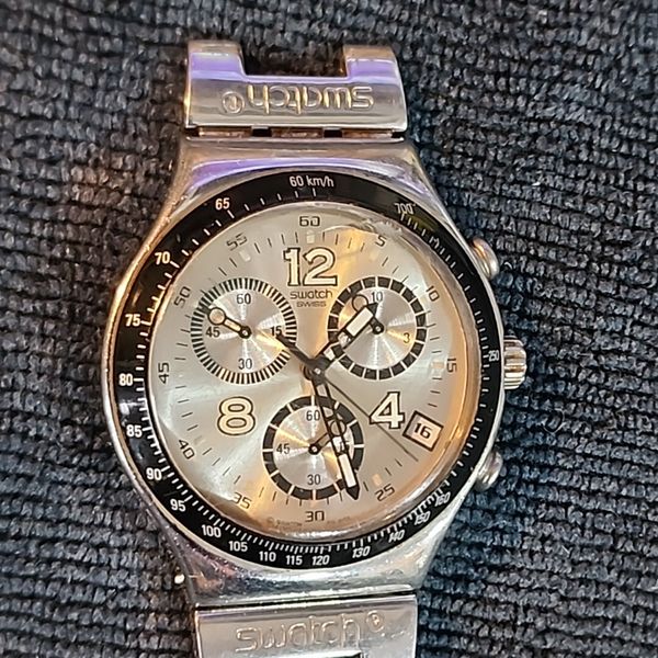 Vintage Swiss Made Swatch Irony Chronograph Quartz Men Watch AG2003 ...