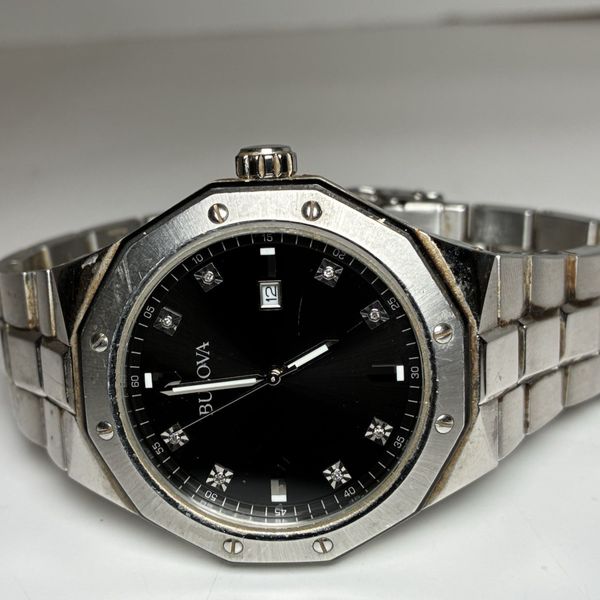 Vintage Bulova Marine Star Ref 98D103 Stainless Steel Quartz Wristwatch ...