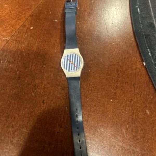 Orologio Swatch Lady retrò righe blu 1986 da donna, orologio swatch ...
