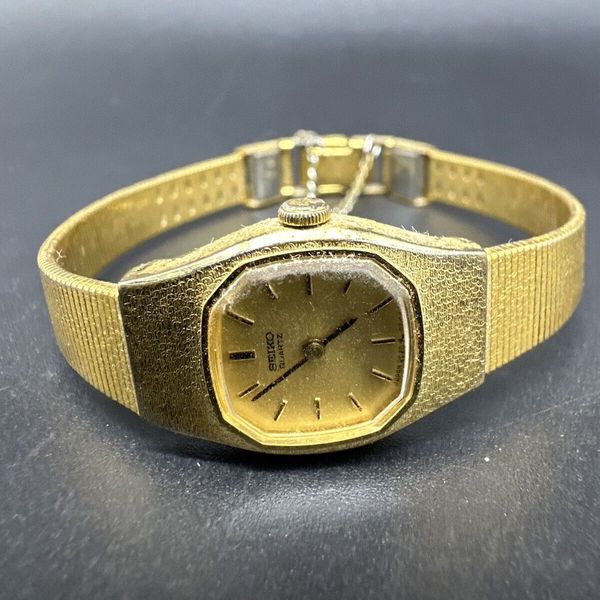 Vintage Seiko Watch Women's Classic Luxury Gold Tone Gold Dial | WatchCharts Marketplace