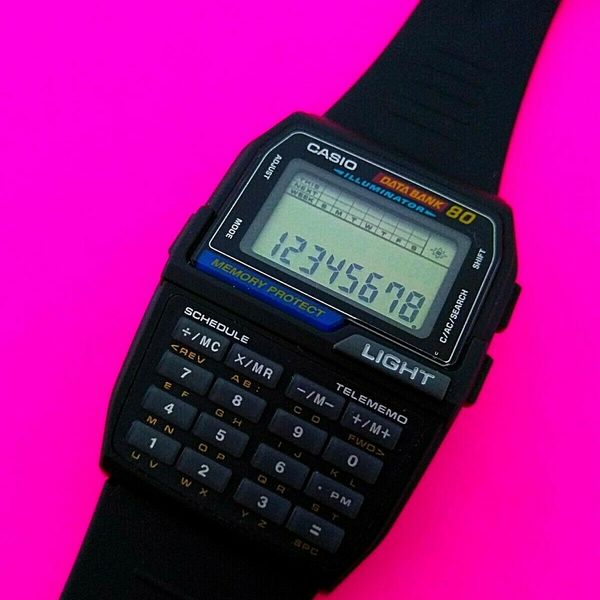 Vintage Casio DBC-81 Databank-80 , Calculator, World Time Mens Watch ...