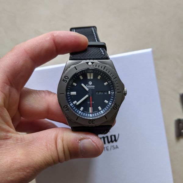 Tutima Seven Seas Blue Dial Titanium 500m, strap and bracelet $1700 ...