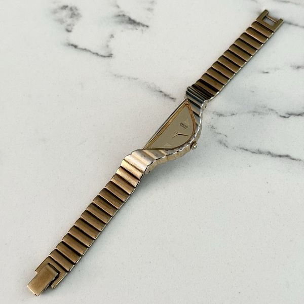 Seiko Half Moon Watch Vintage Gold Tone, Asymmetrical Design ...
