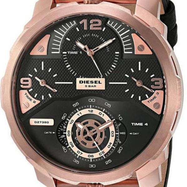 DIESEL Diesel Watch Shows 4 Times at Once Quadruple Rose Gold x Black ...