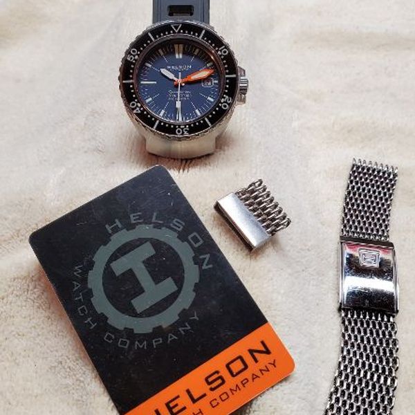 FS: (no trades) Helson Sharkmaster 1000 Blue Dial/Back Bezel 1000m ETA ...