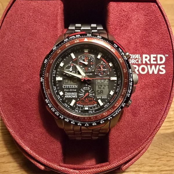 Citizen Red Arrows Skyhawk A.T Super Titanium Eco Drive Watch JY8110 ...