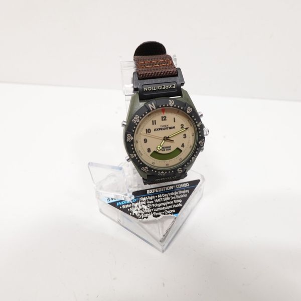 2004 Men's TIMEX Expedition Ana-Digi Black/Green Chrono Watch, 38mm ...